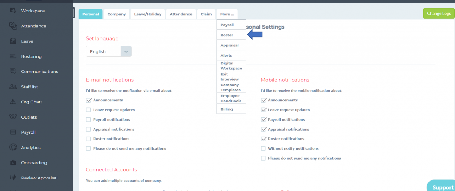 How to allow staff to view admin roster? | Carbonate HR