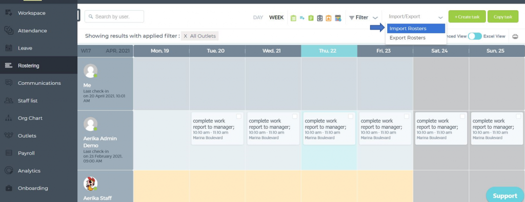 Create Bulk Rosters Using Template | Carbonate HR