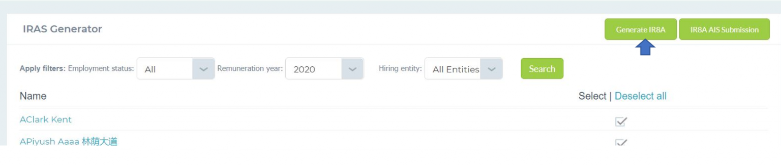 Generate the IR8A Form | Carbonate HR