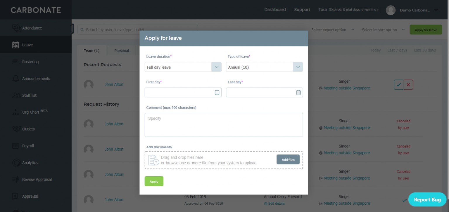 Navigating the Manager's Leave Section | Carbonate HR