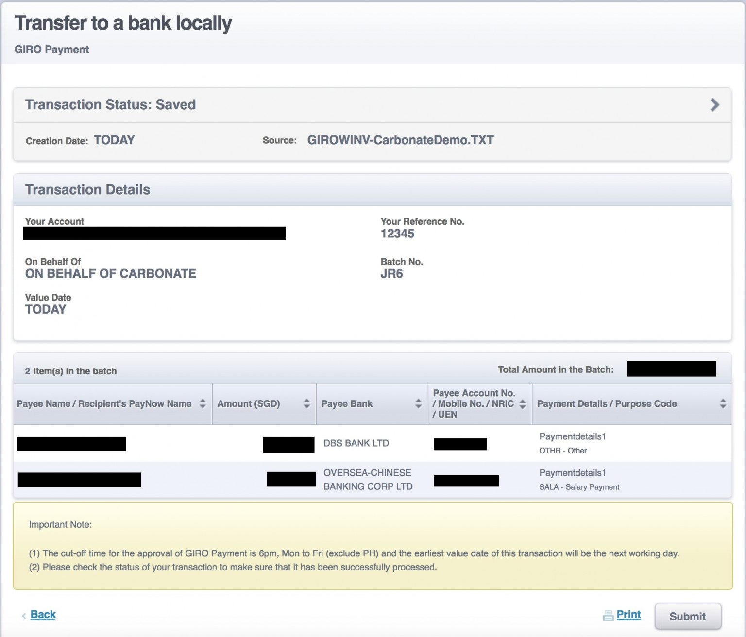 How to Upload the GIRO file in OCBC Bank | Carbonate HR