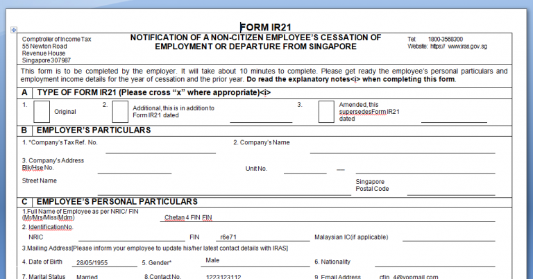 Generate the IR21 Form | Carbonate HR