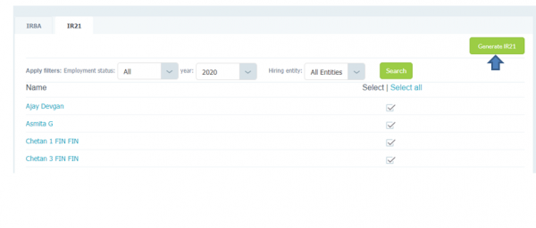 Generate the IR21 Form | Carbonate HR