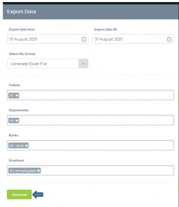 How to export audit trail in standard format? | Carbonate HR