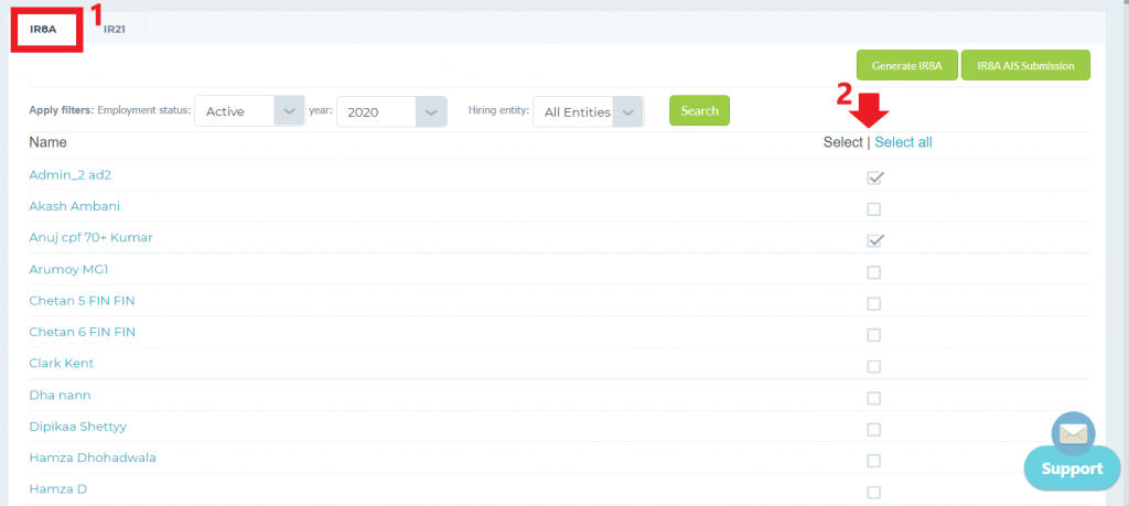 Generate Appendix 8A and 8B for IR8A Submission | Carbonate HR