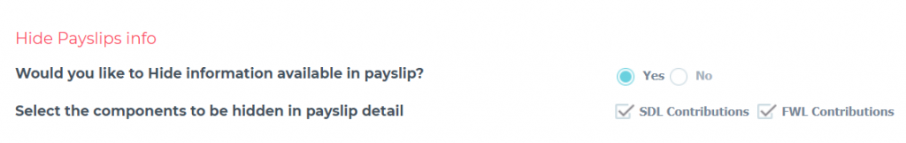 Hide the Company Contribution for SDL and FWL | Carbonate HR