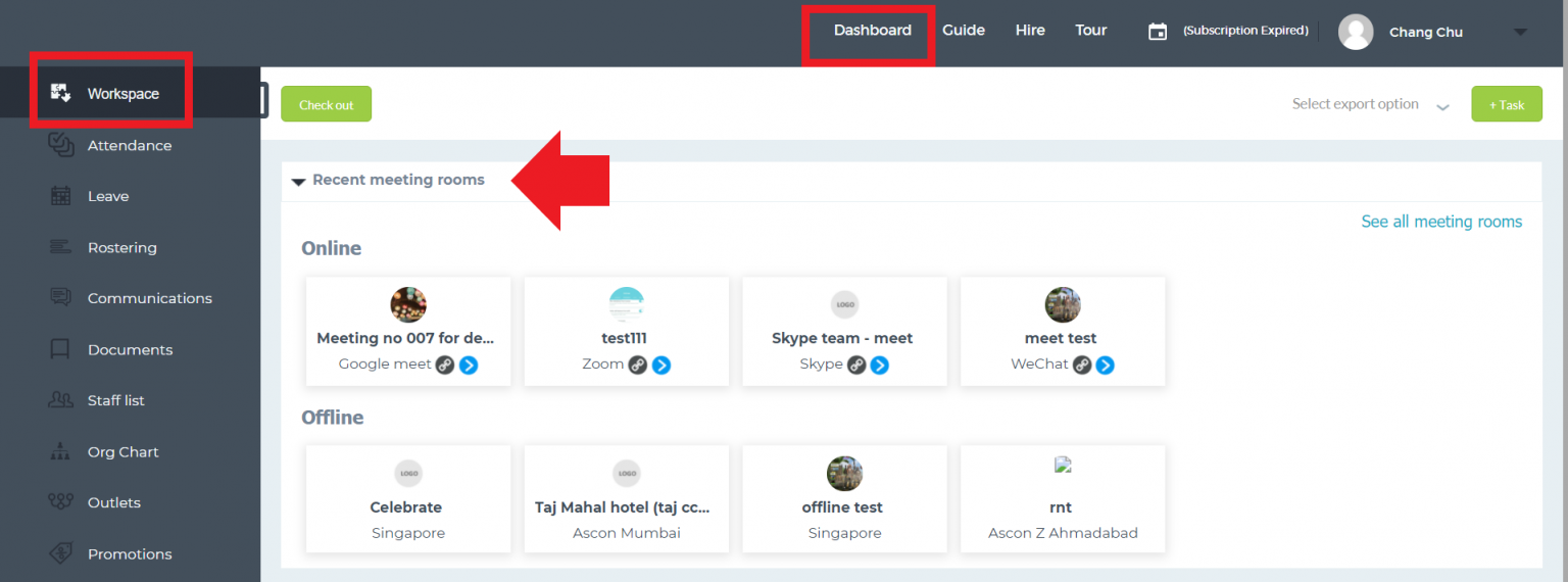 Create Online Meeting Rooms From the Web Browser | Carbonate HR