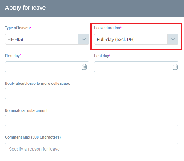 Allow leave type to be taken on PH | Carbonate HR