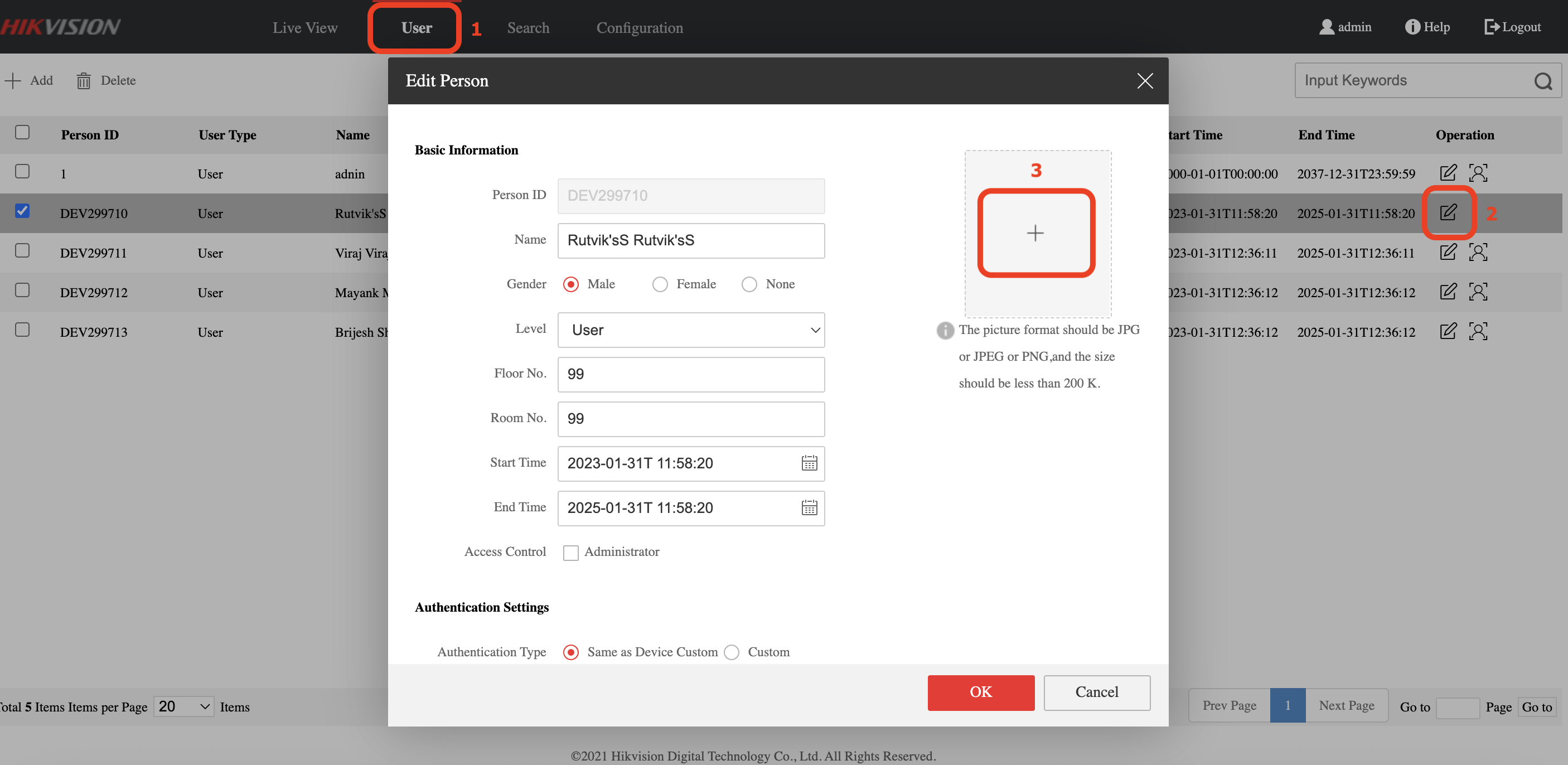 Hikvision Face Scan Device - Add image for users | Carbonate HR